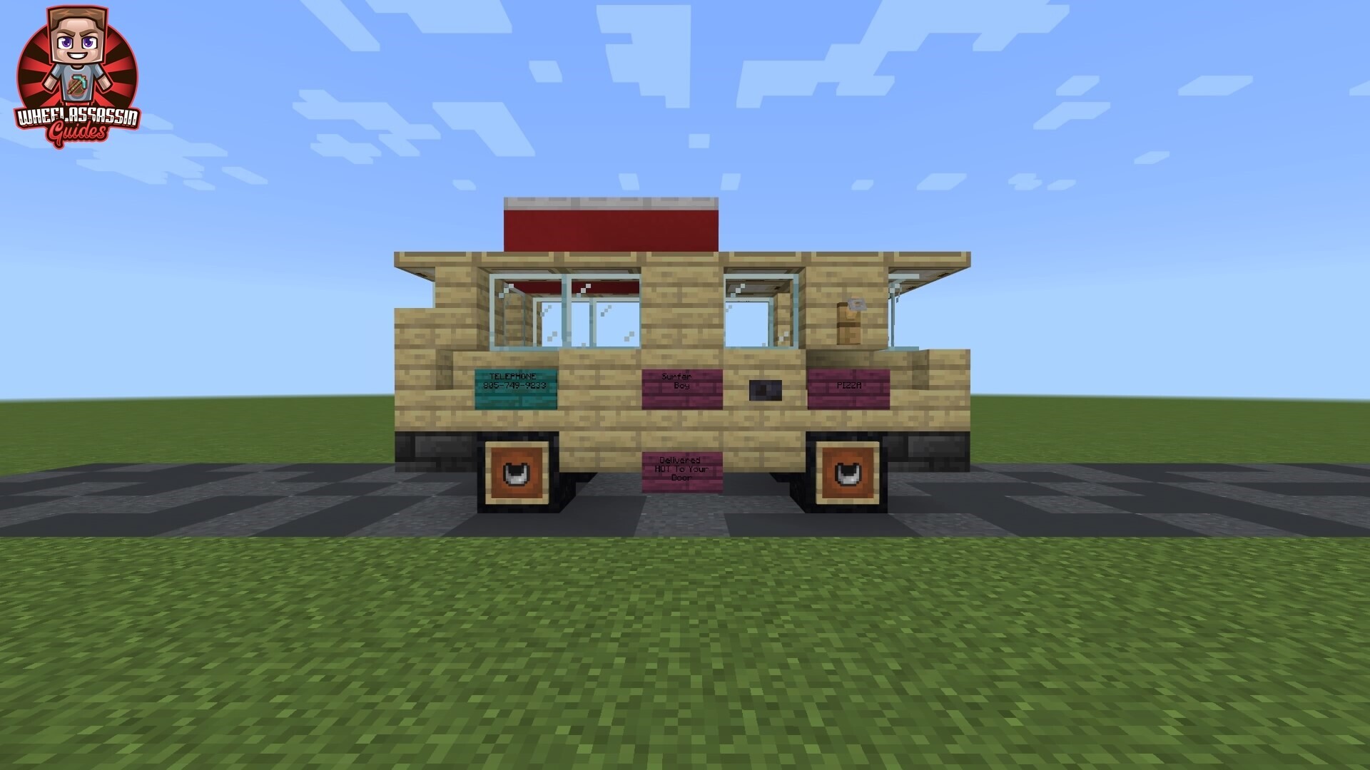 Argyle's Surfer Boy Pizza Van from Stranger Things 4 Minecraft Map