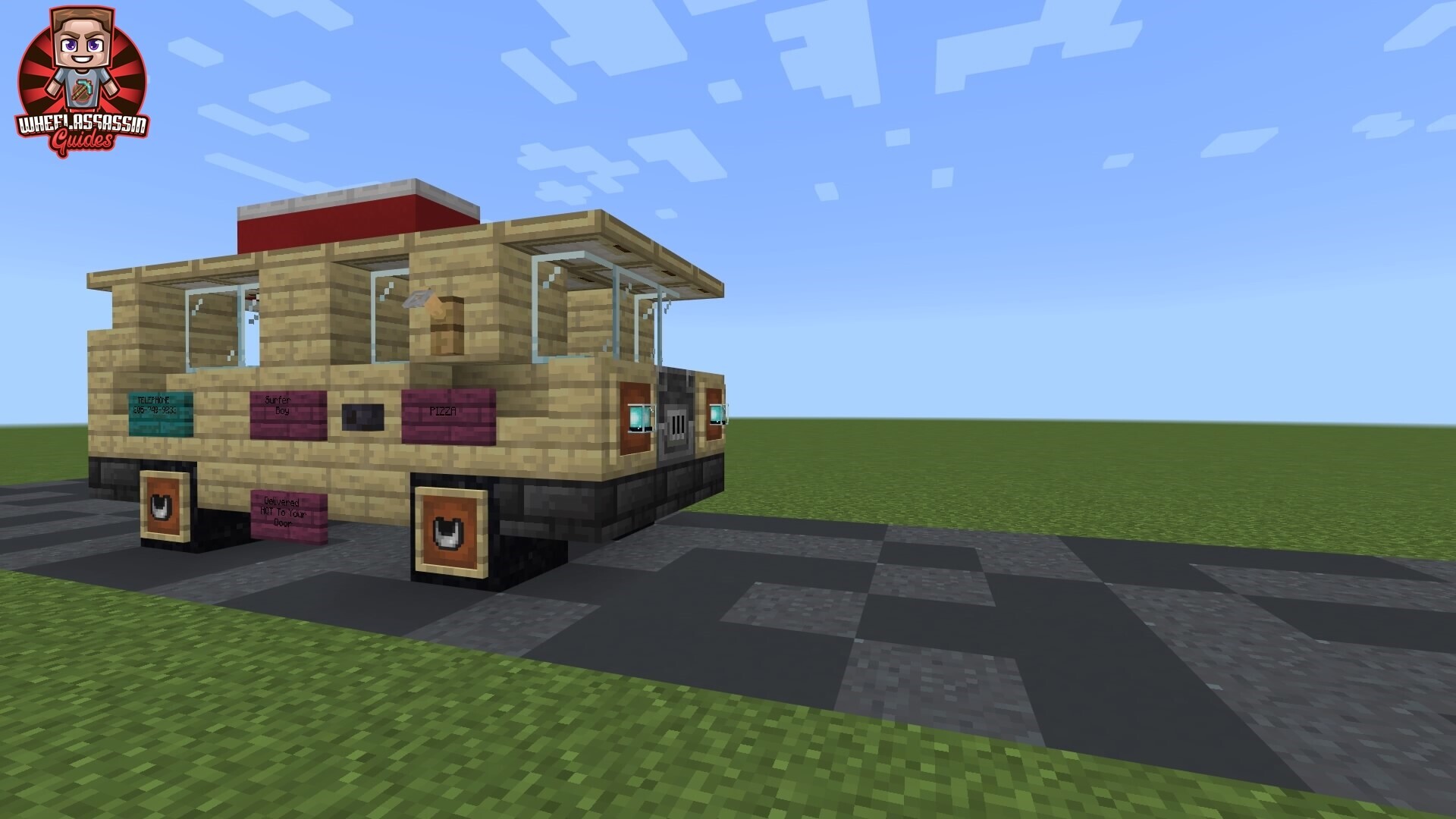 Argyle's Surfer Boy Pizza Van from Stranger Things 4 Minecraft Map
