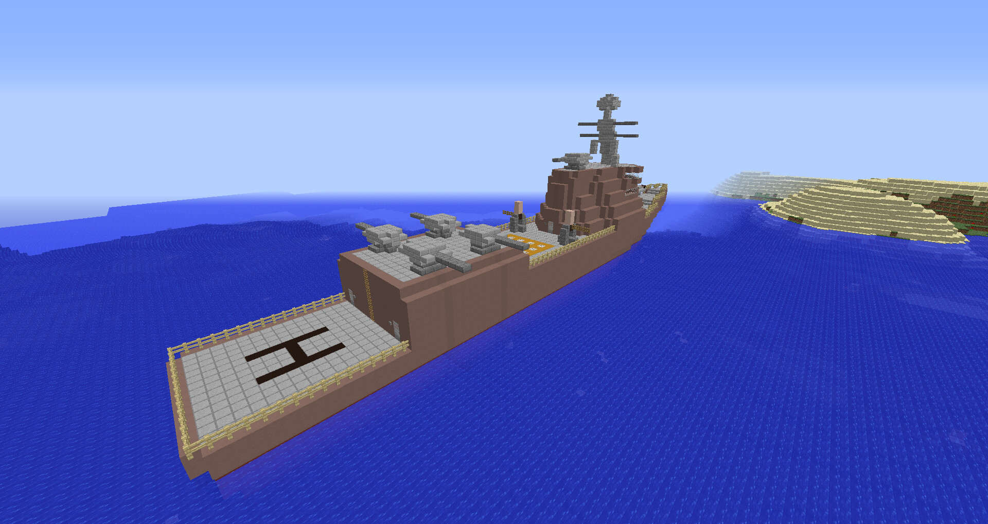 Artillery/Missile Destroyer Ship Minecraft Map