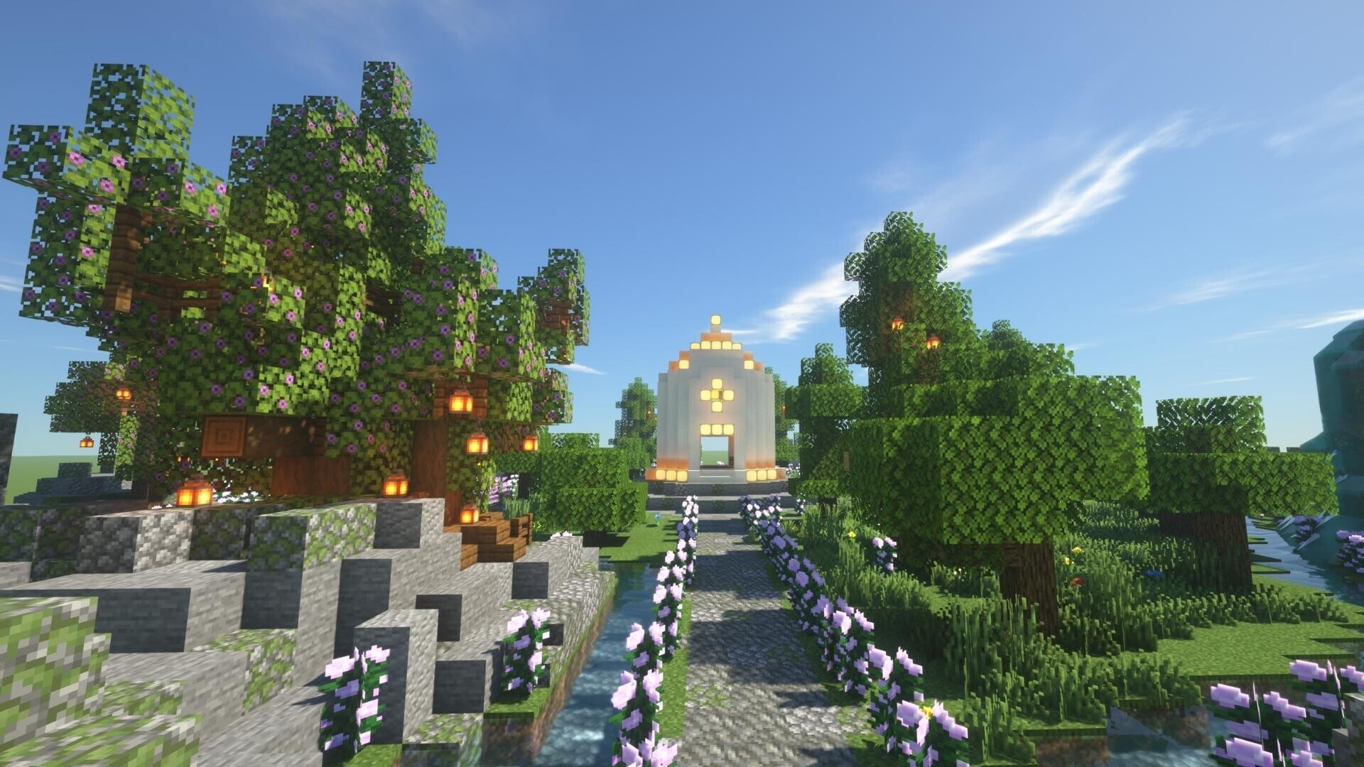 Small peony garden hub Minecraft Map