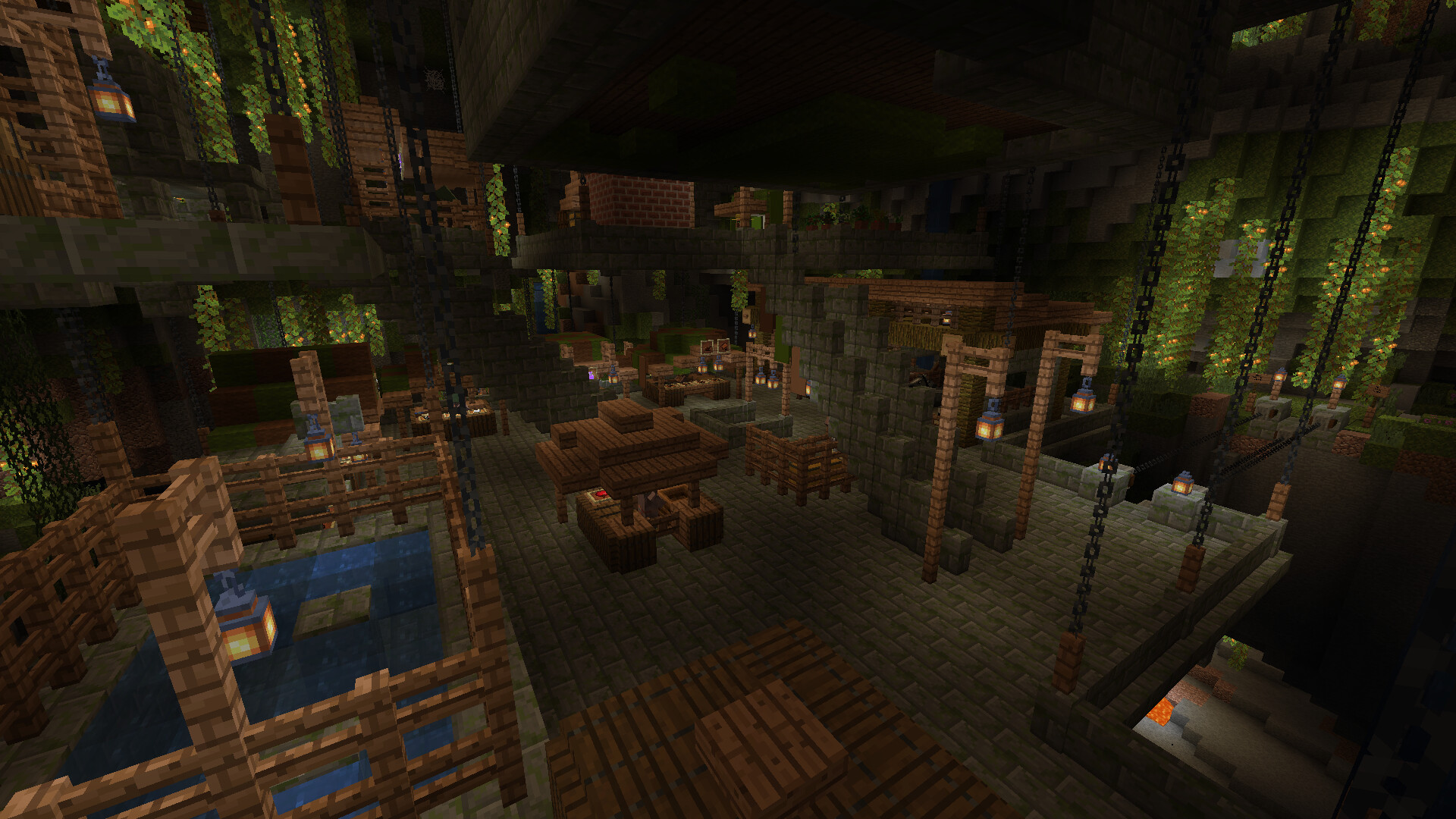 Hanging City Lush Cave Minecraft Map