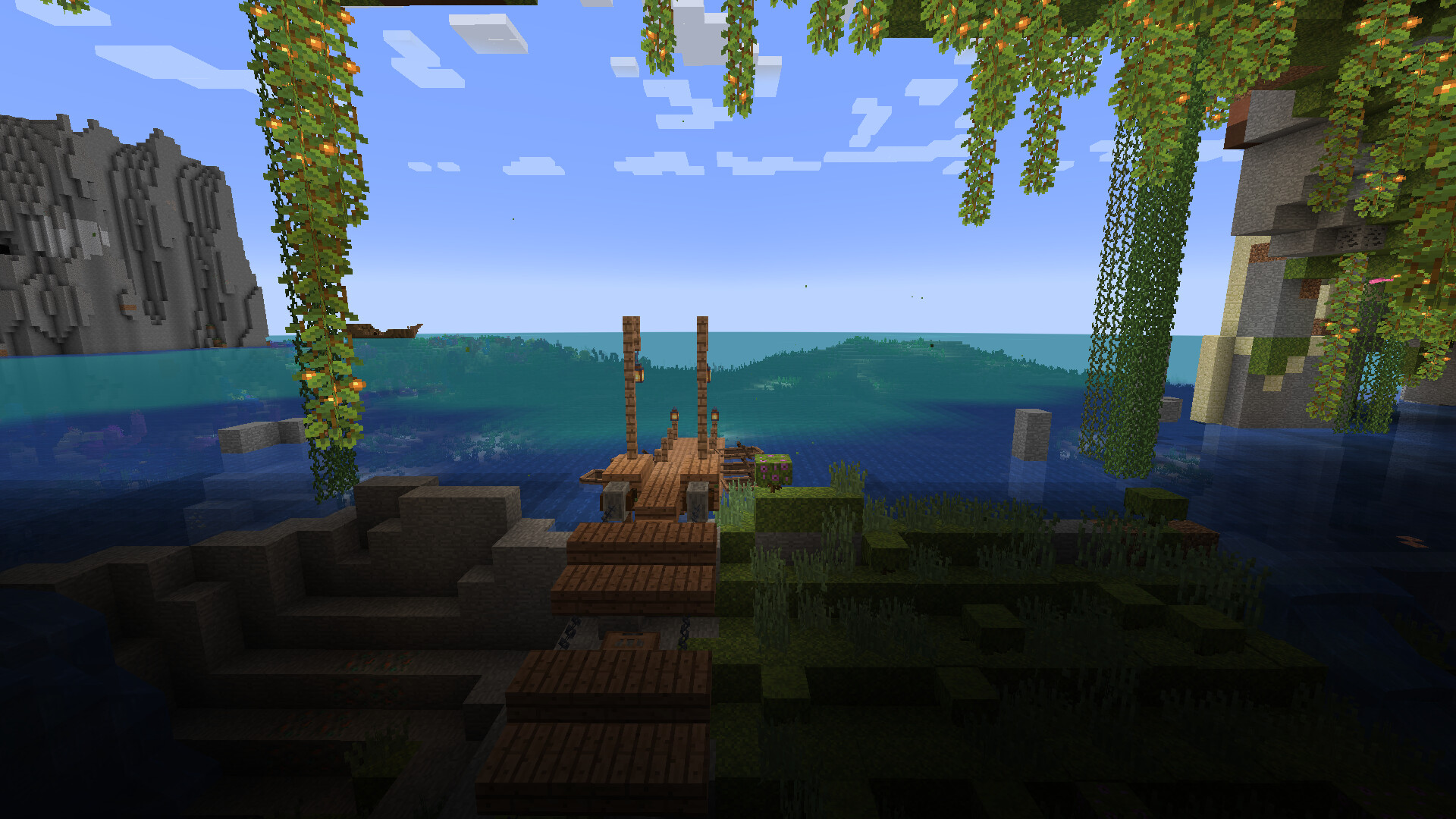 Hanging City Lush Cave Minecraft Map