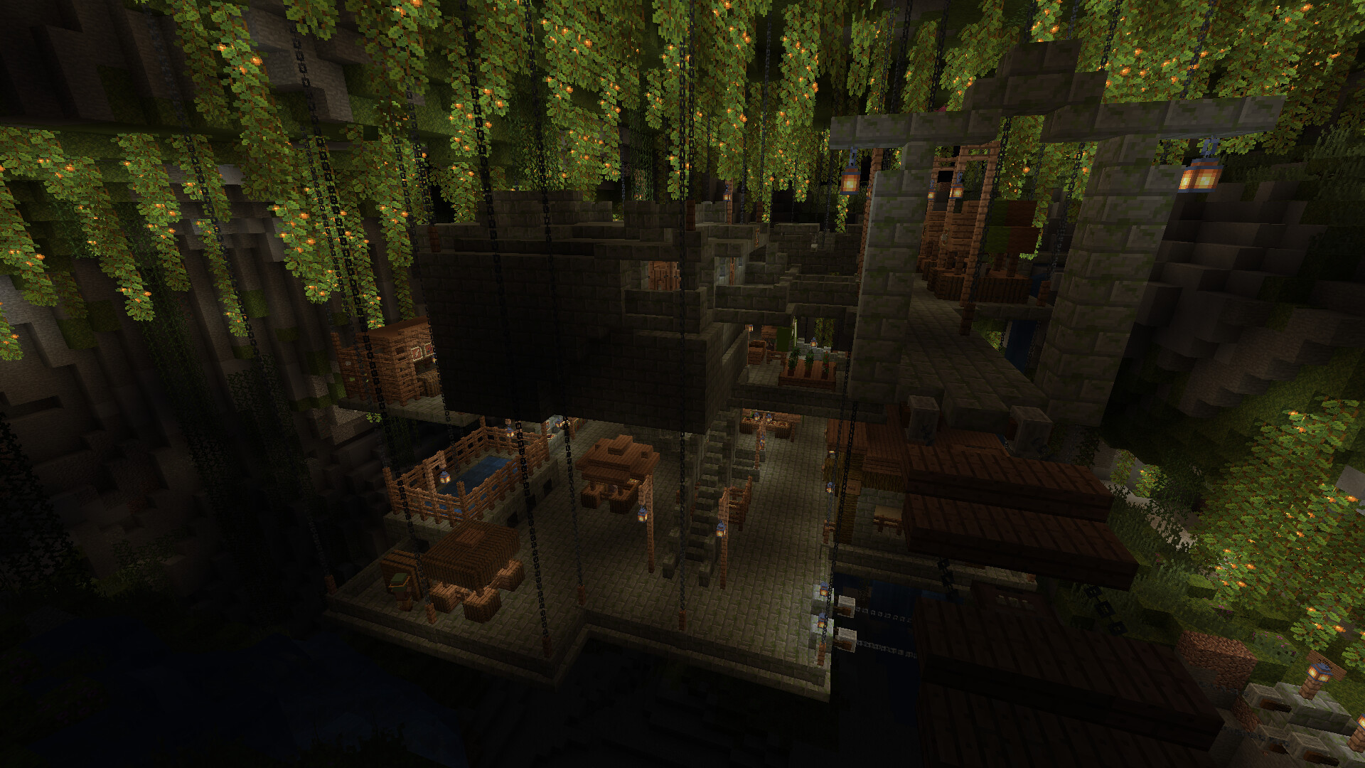 Hanging City Lush Cave Minecraft Map