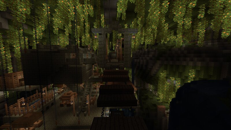 Hanging City Lush Cave Minecraft Map