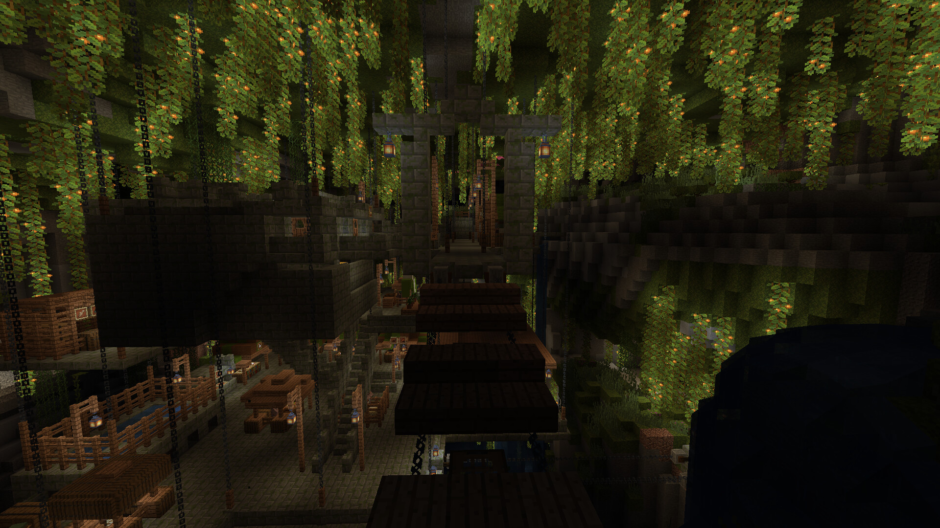 Hanging City Lush Cave Minecraft Map