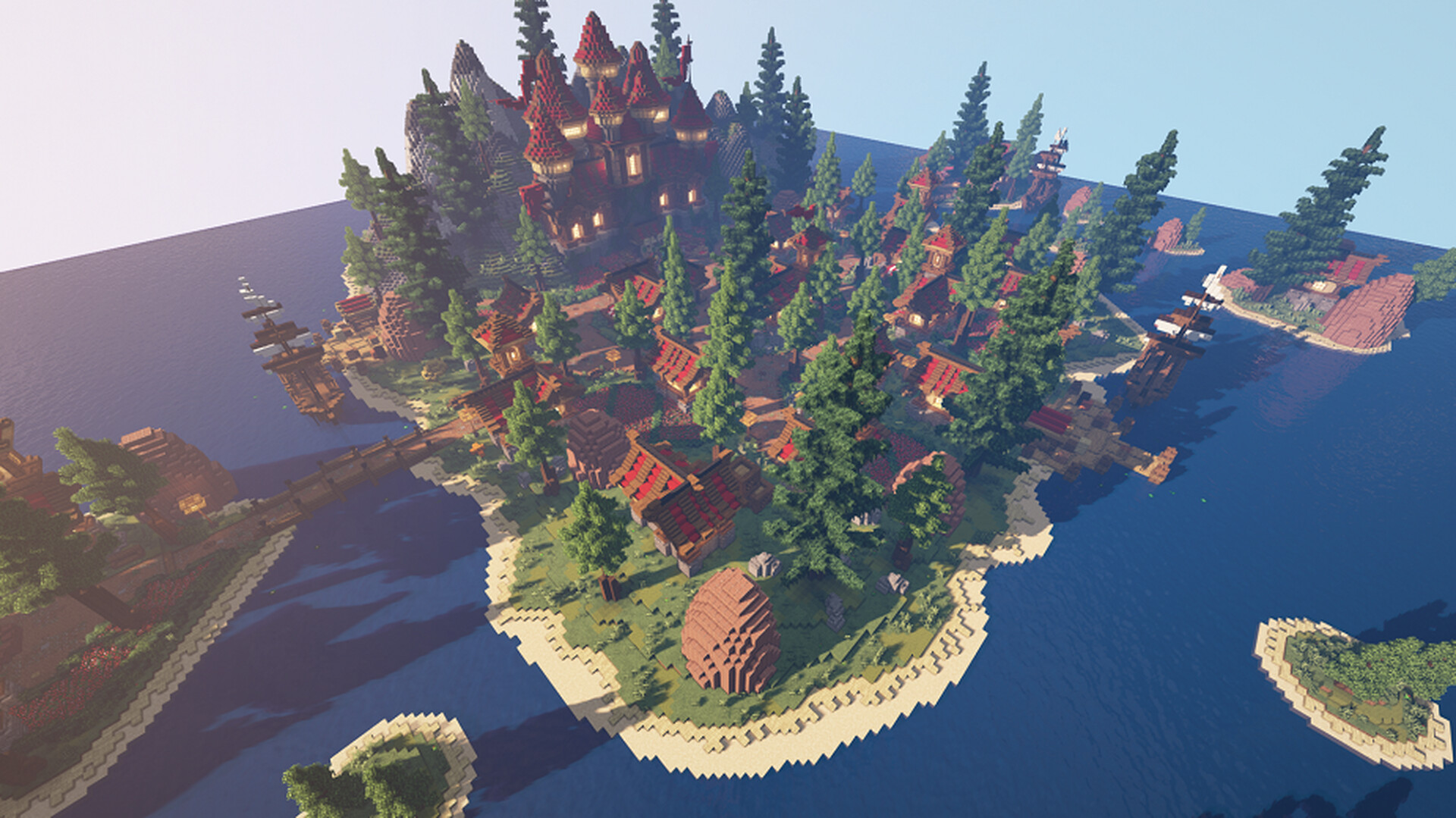 -| HUB |- Red Medieval Kingdom | 400x400 Minecraft Map