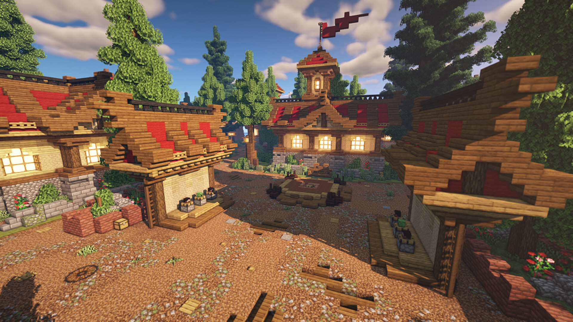 -| HUB |- Red Medieval Kingdom | 400x400 Minecraft Map