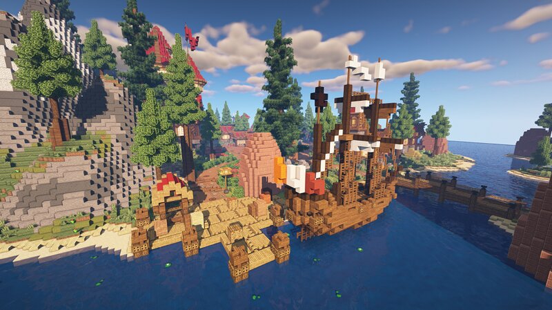-| HUB |- Red Medieval Kingdom | 400x400 Minecraft Map