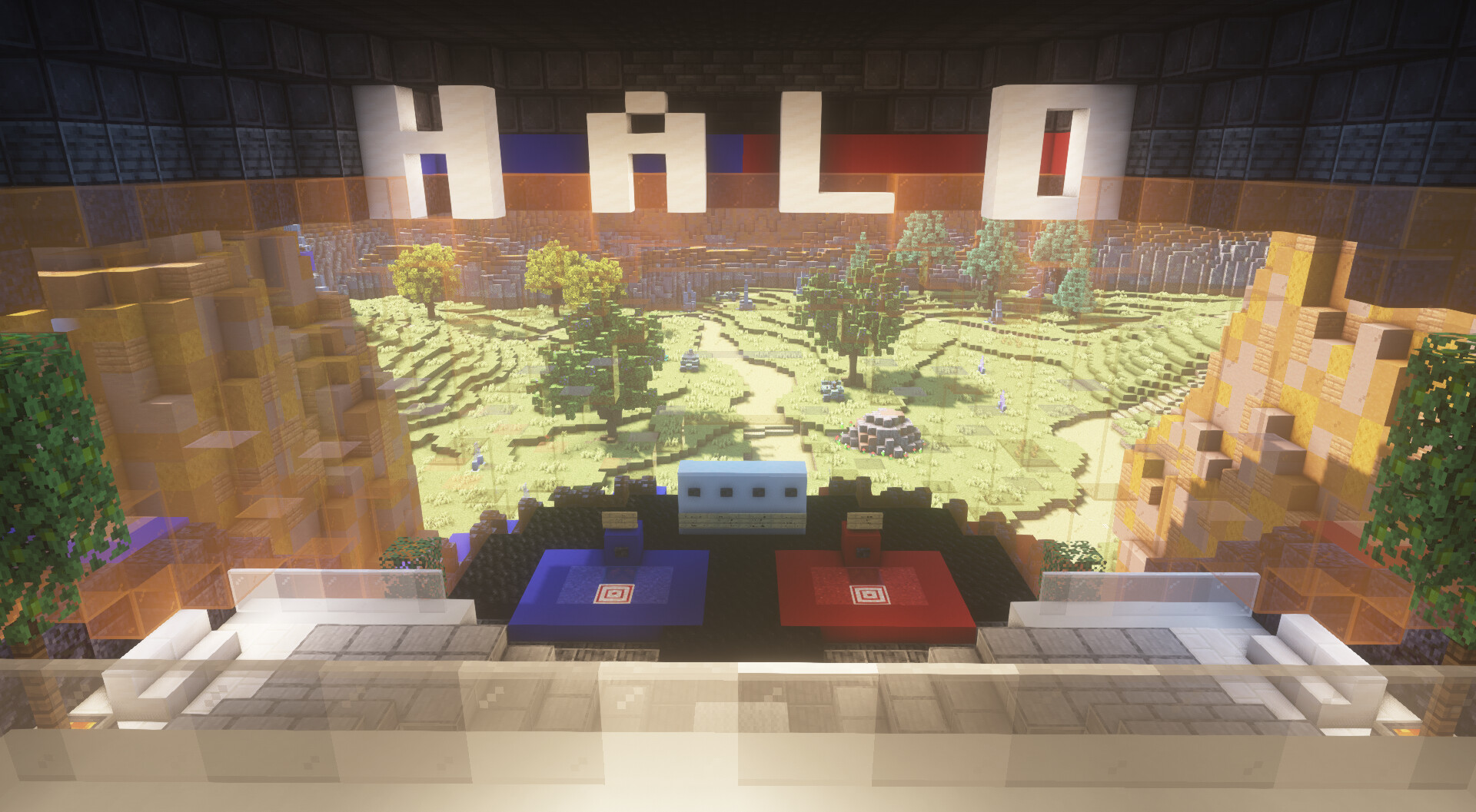 Pickle Gulch: playable Halo (2001) Blood Gulch PvP map Minecraft Map