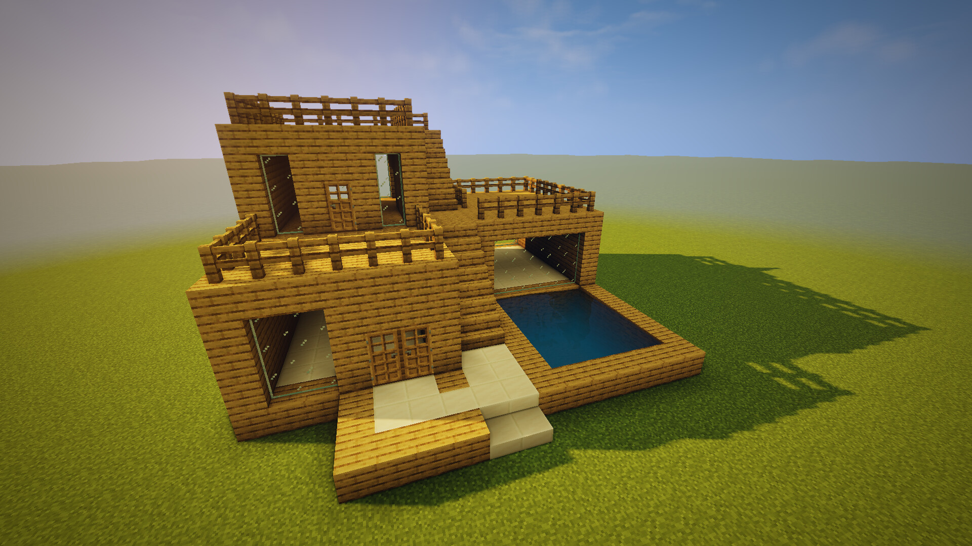 modern wood house Minecraft Map