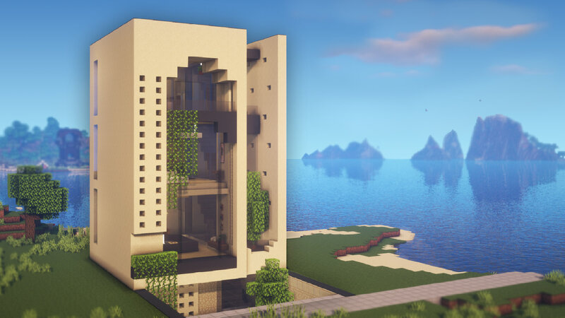 Sandstone House | 3 floors + interiors Minecraft Map