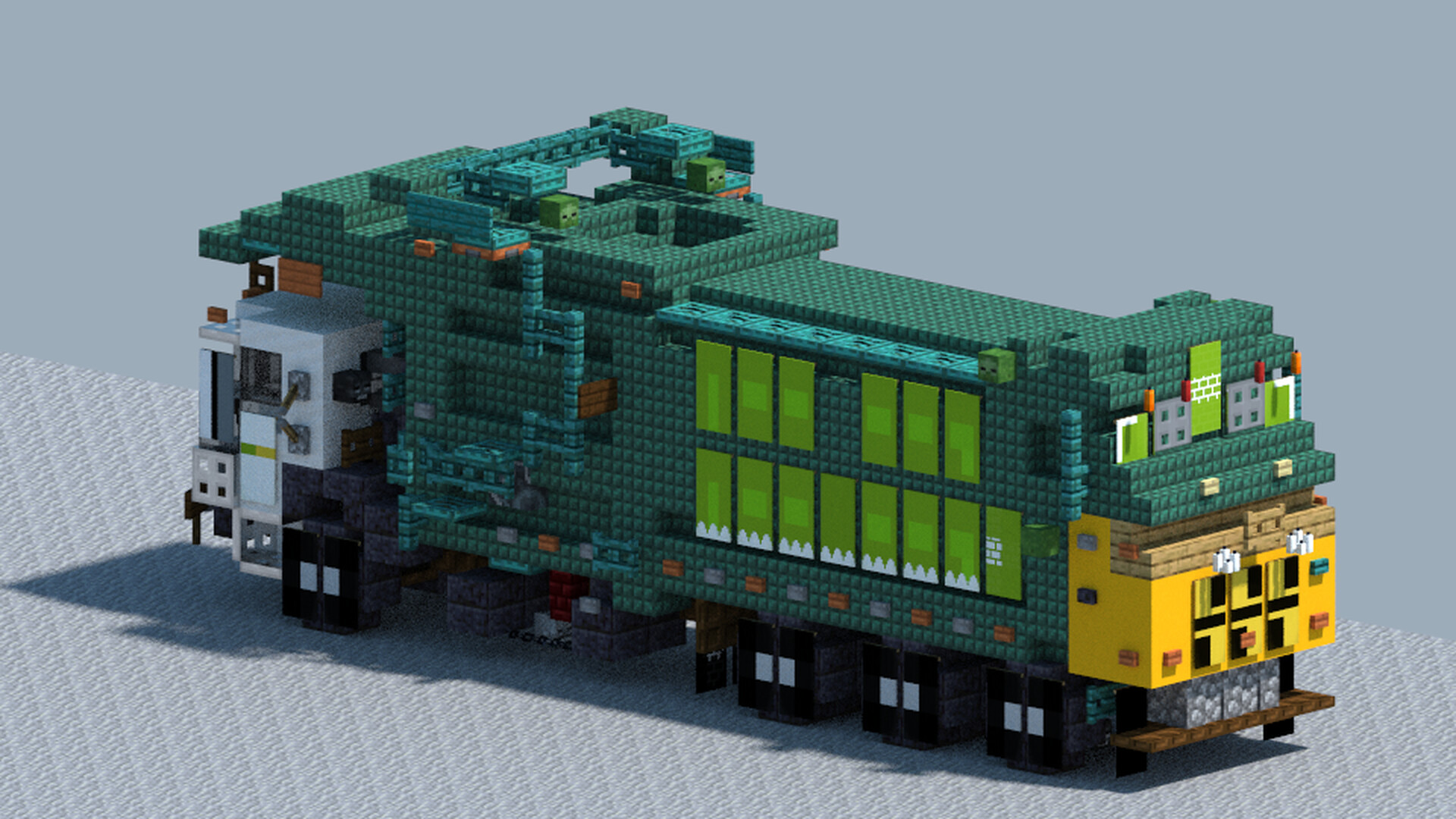 Mack TerraPro, Front loading Garbage truck [With Download] Minecraft Map