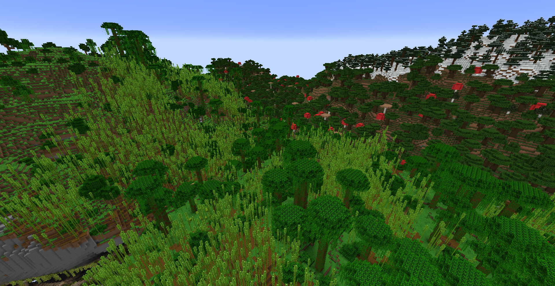 Bamboo Jungle, Dark Oak Forests, and Lush Caves Minecraft Map