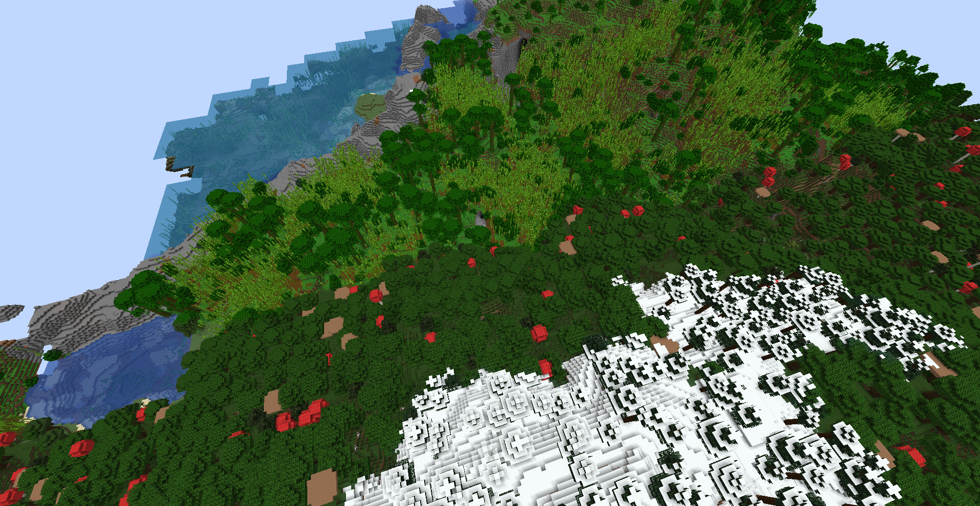 Bamboo Jungle, Dark Oak Forests, and Lush Caves Minecraft Map