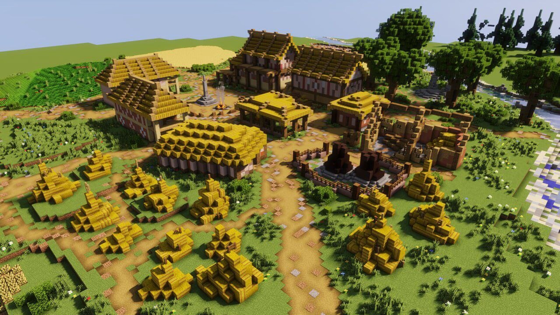 A speed building of settlement inspired by Trypillian culture Minecraft Map