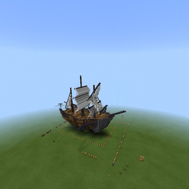 Fantasy Mansion Bay with flying ship Minecraft Map