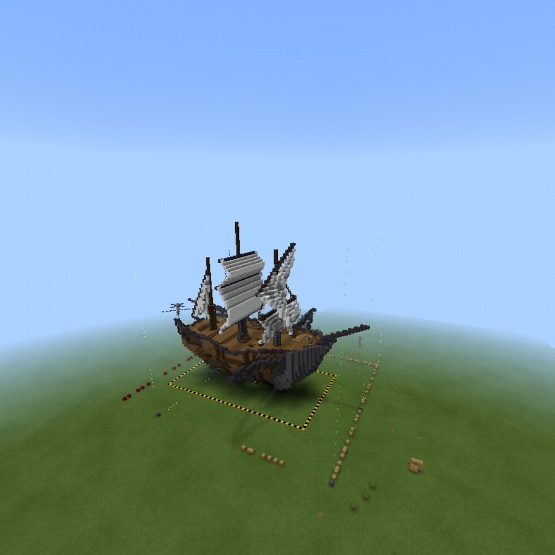 Fantasy Mansion Bay with flying ship Minecraft Map