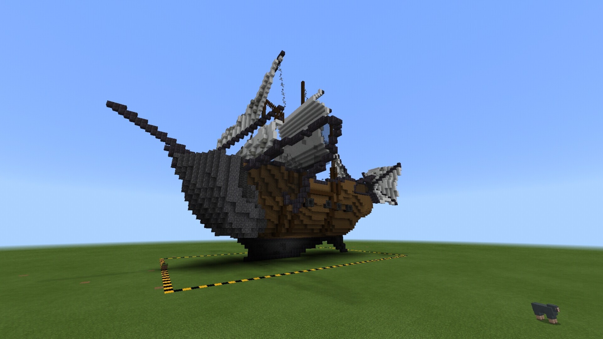 Fantasy Mansion Bay with flying ship Minecraft Map