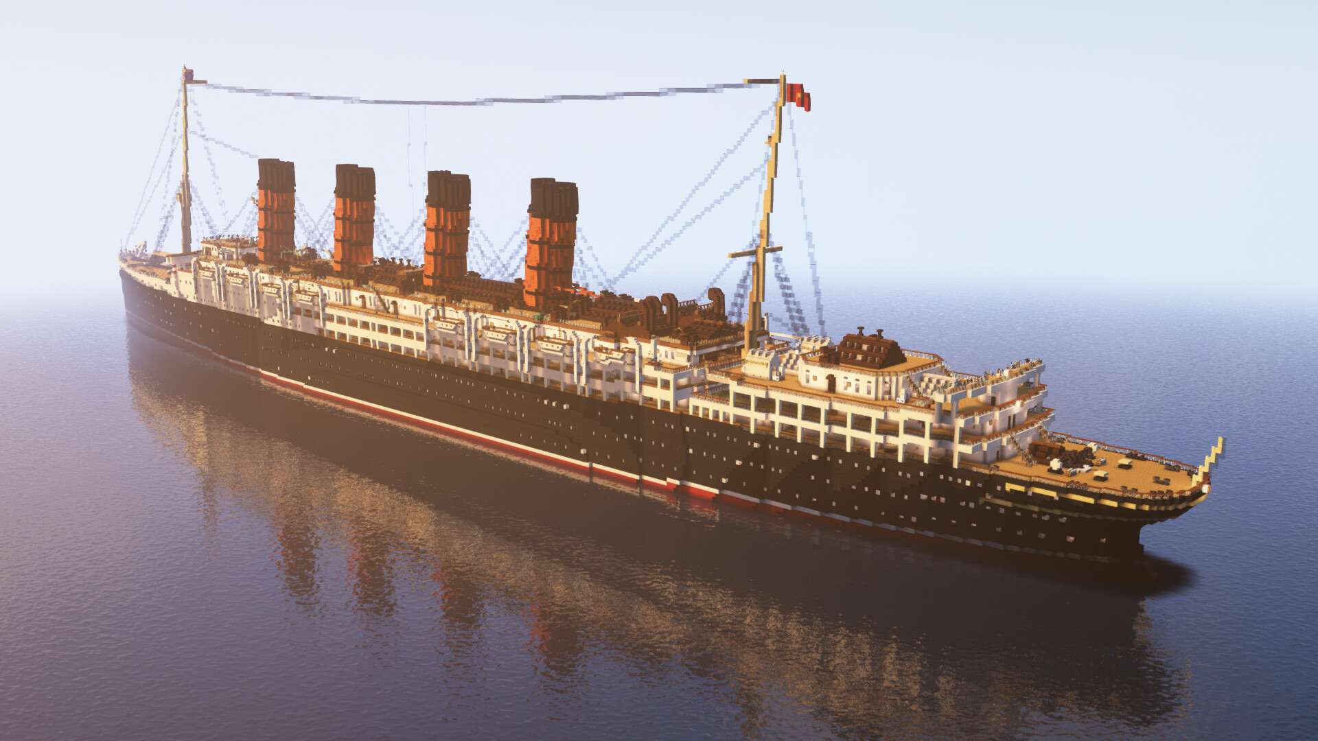 RMS Lusitania WW1 & Sea Trials 1.8:1 Scale Minecraft Map