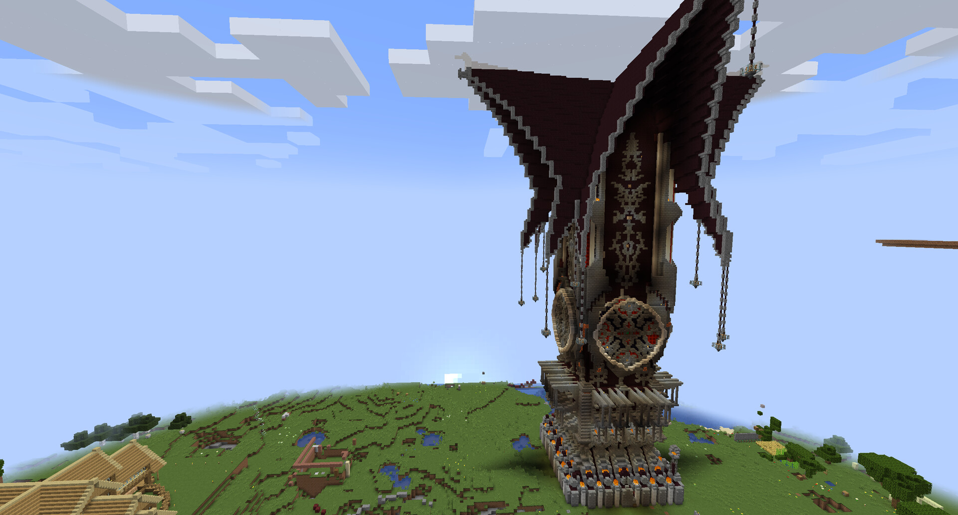 Large Nether Tower / Base made in Survival Minecraft Map