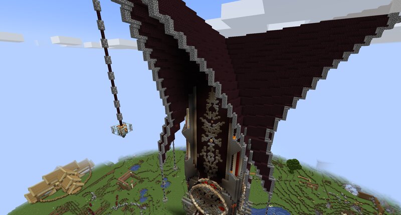 Large Nether Tower / Base made in Survival Minecraft Map