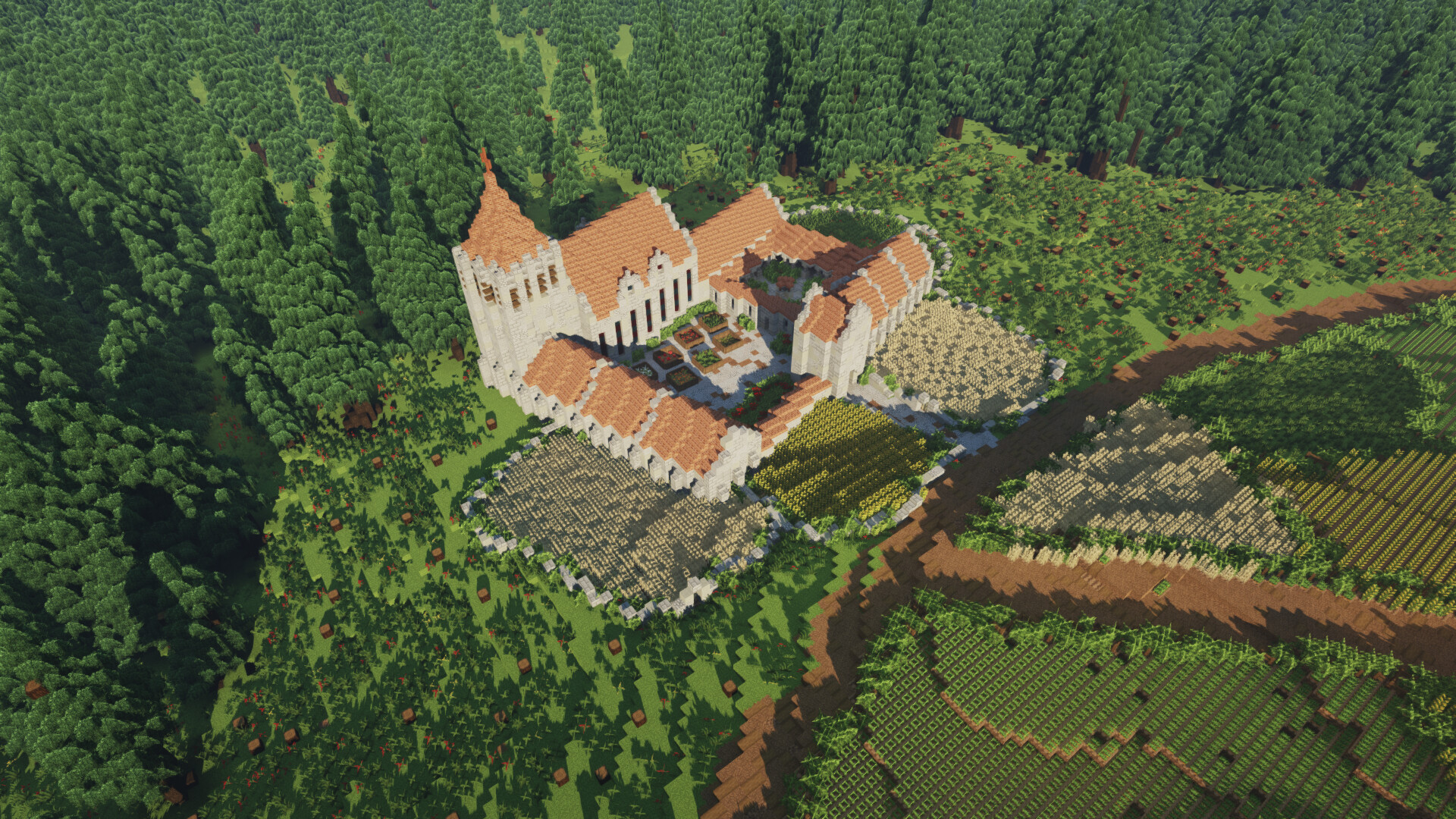 Realistic medieval monastery Minecraft Map