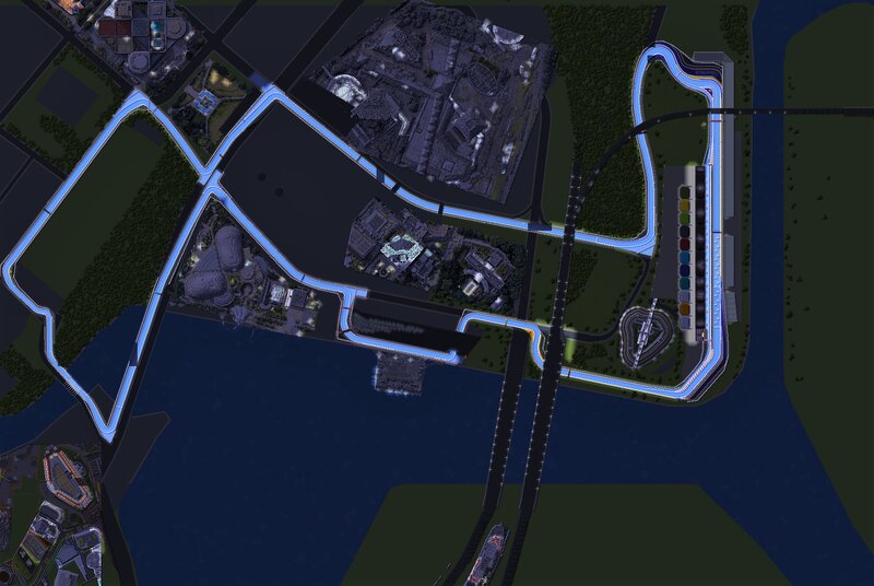 F1 Singapore Grand Prix Ice Boat Racing track (1.19.2) Minecraft Map
