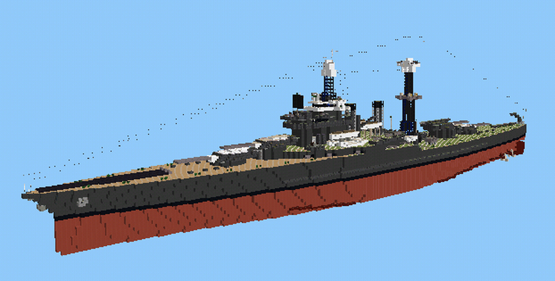 1:1 scale USS Tennessee BB-43 and USS California BB-44 Minecraft Map
