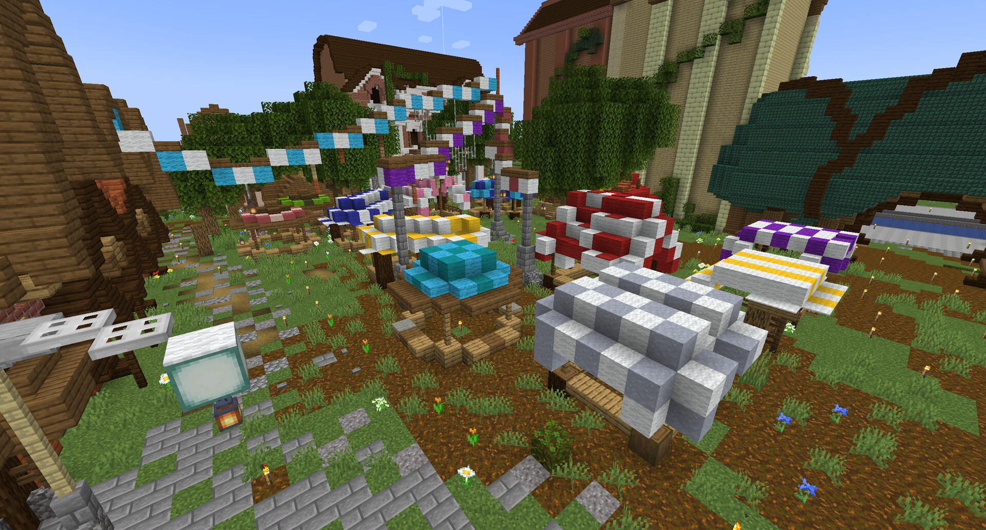 Village / Town created in Survival - Schematic Minecraft Map