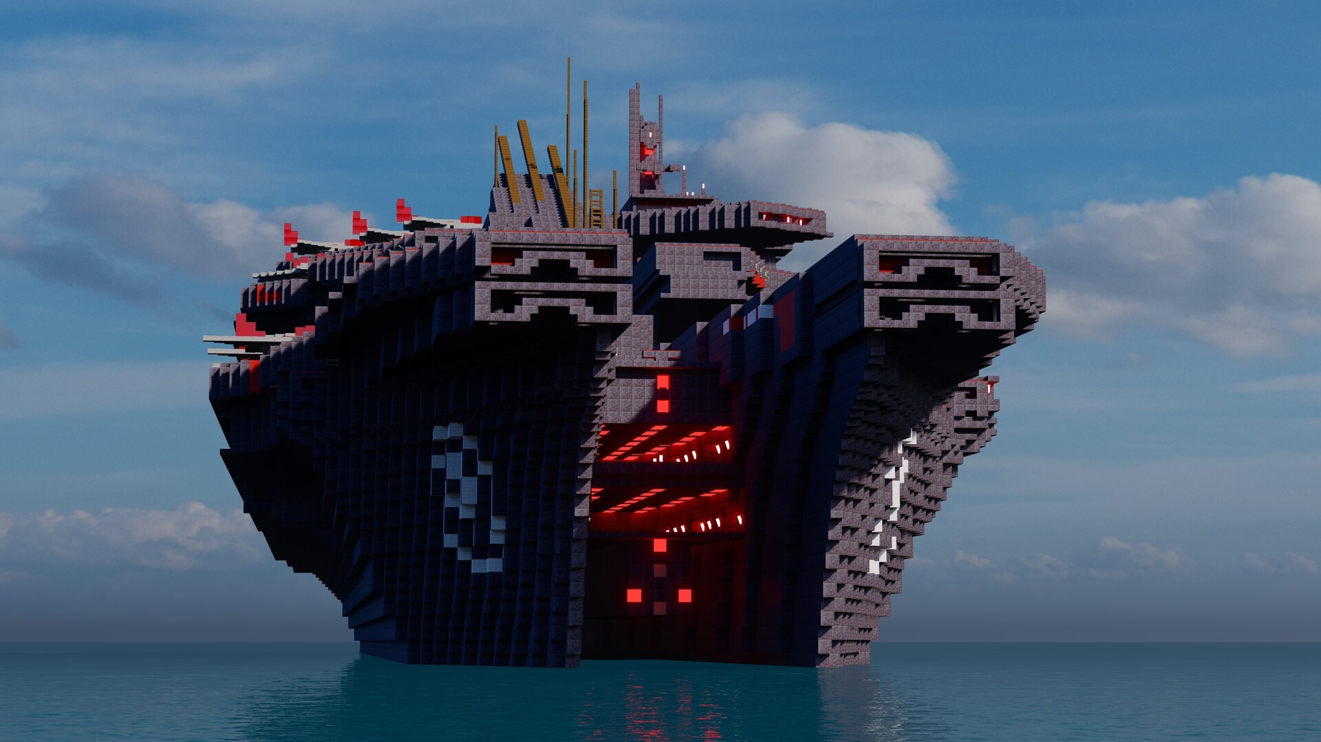 Kujira - Arasaka supercarrier from Cyberpunk 2077 Minecraft Map