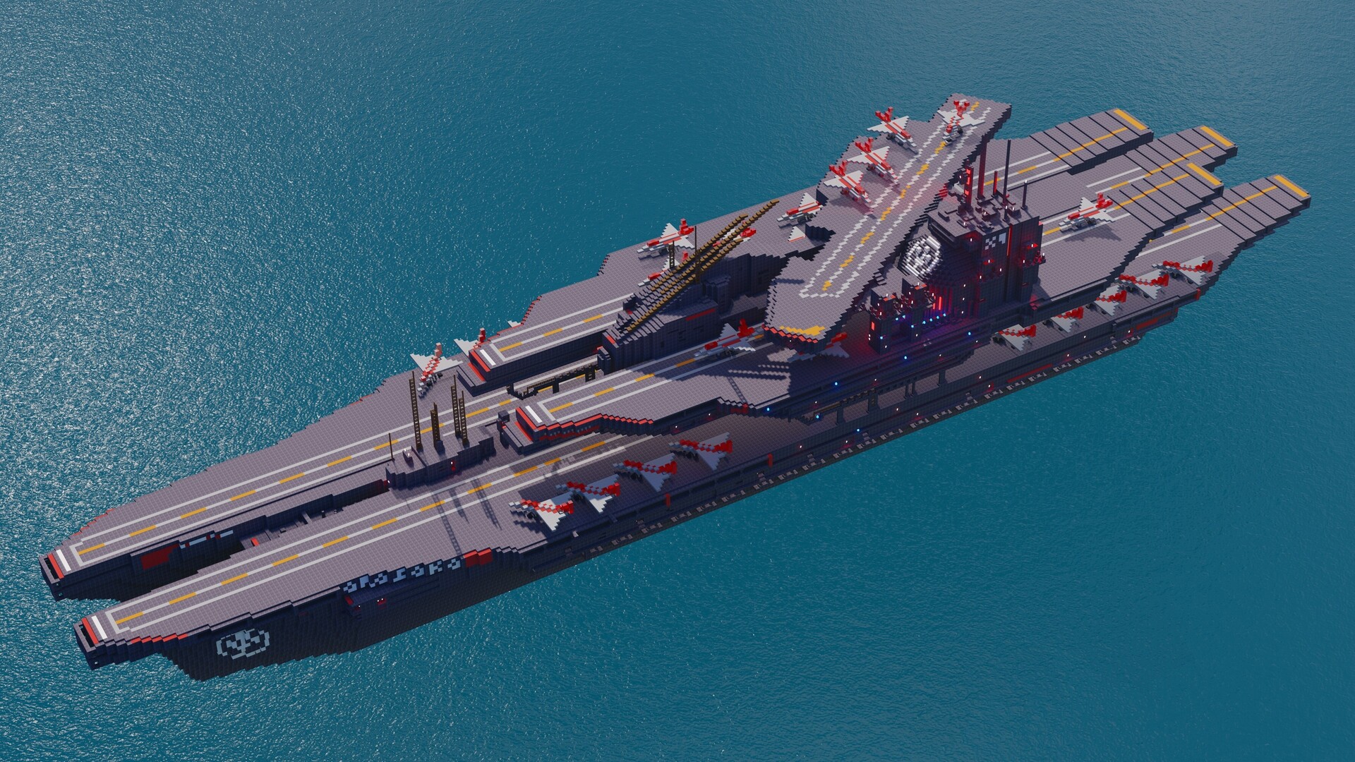 Kujira - Arasaka supercarrier from Cyberpunk 2077 Minecraft Map