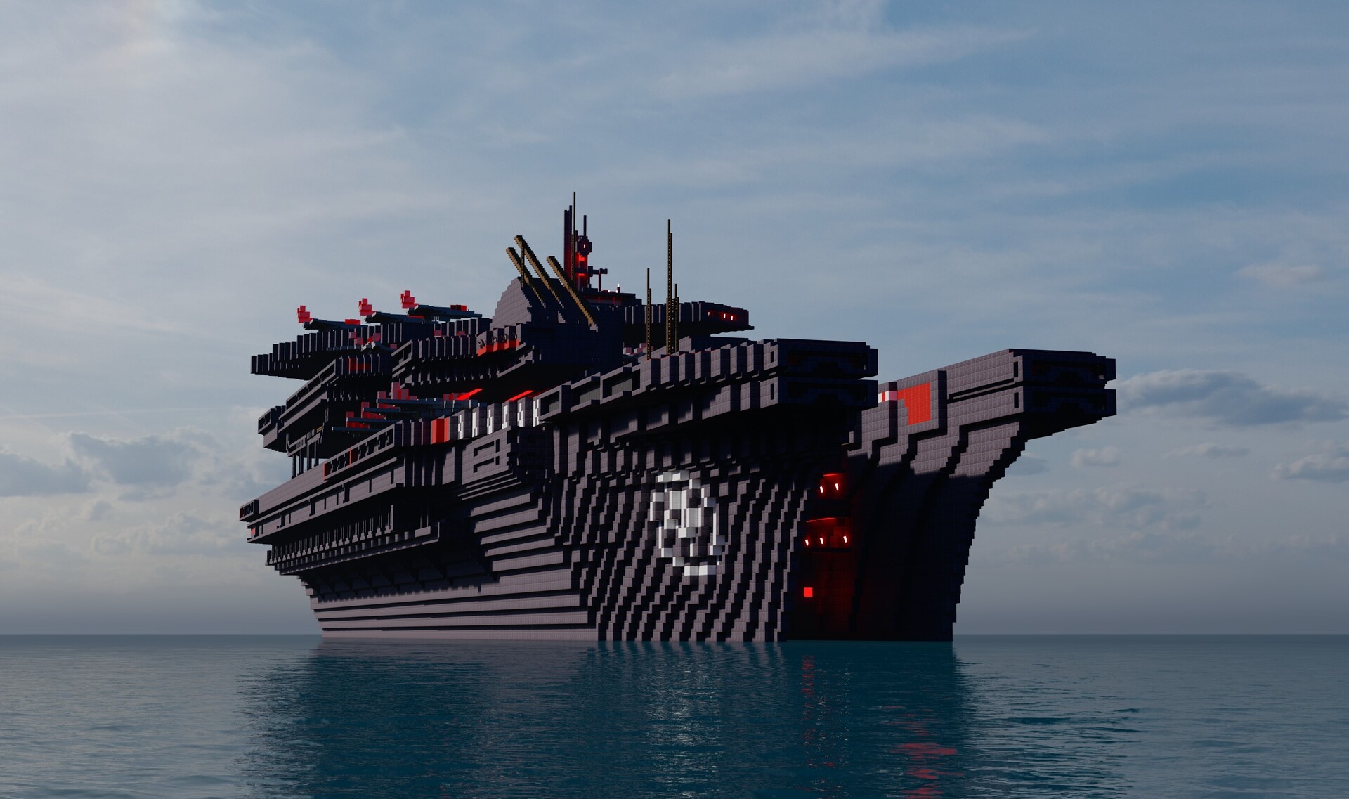 Kujira - Arasaka supercarrier from Cyberpunk 2077 Minecraft Map