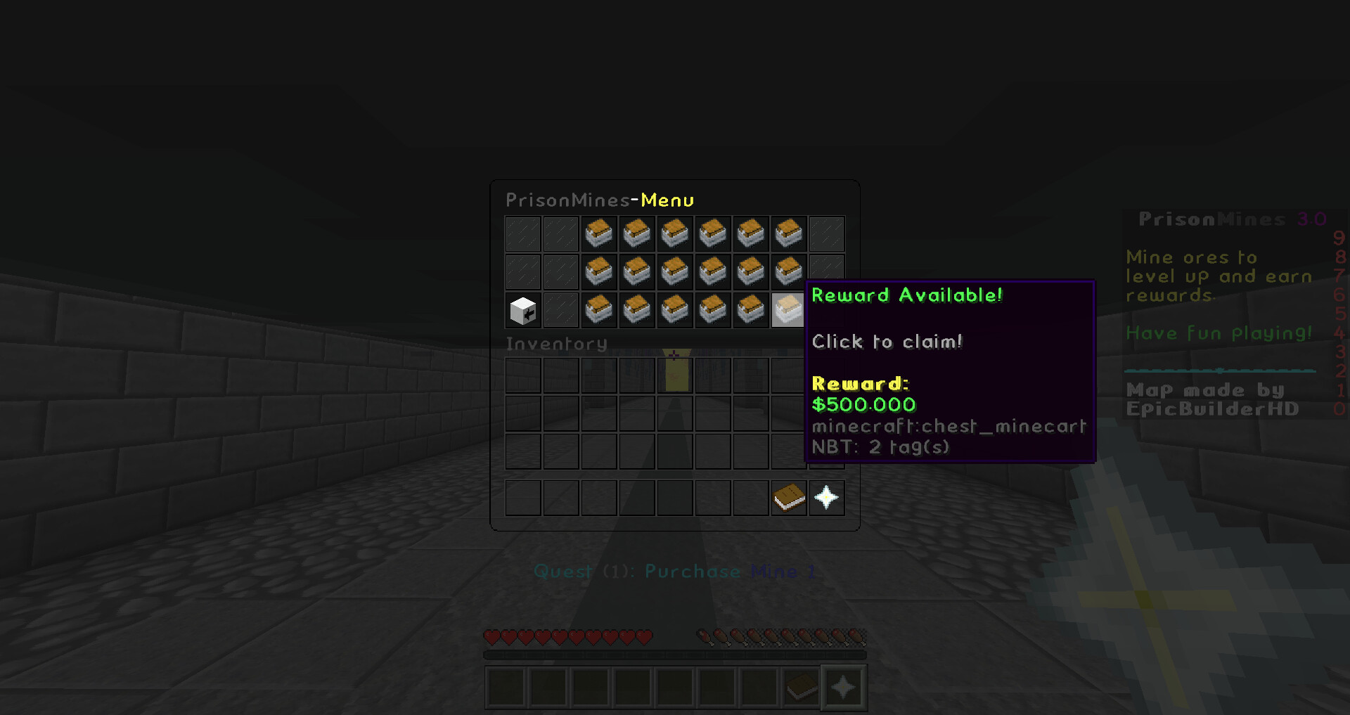 Prison Mines v3 Simulator / Tycoon by EpicBuilderHD (1.19.2) Minecraft Map