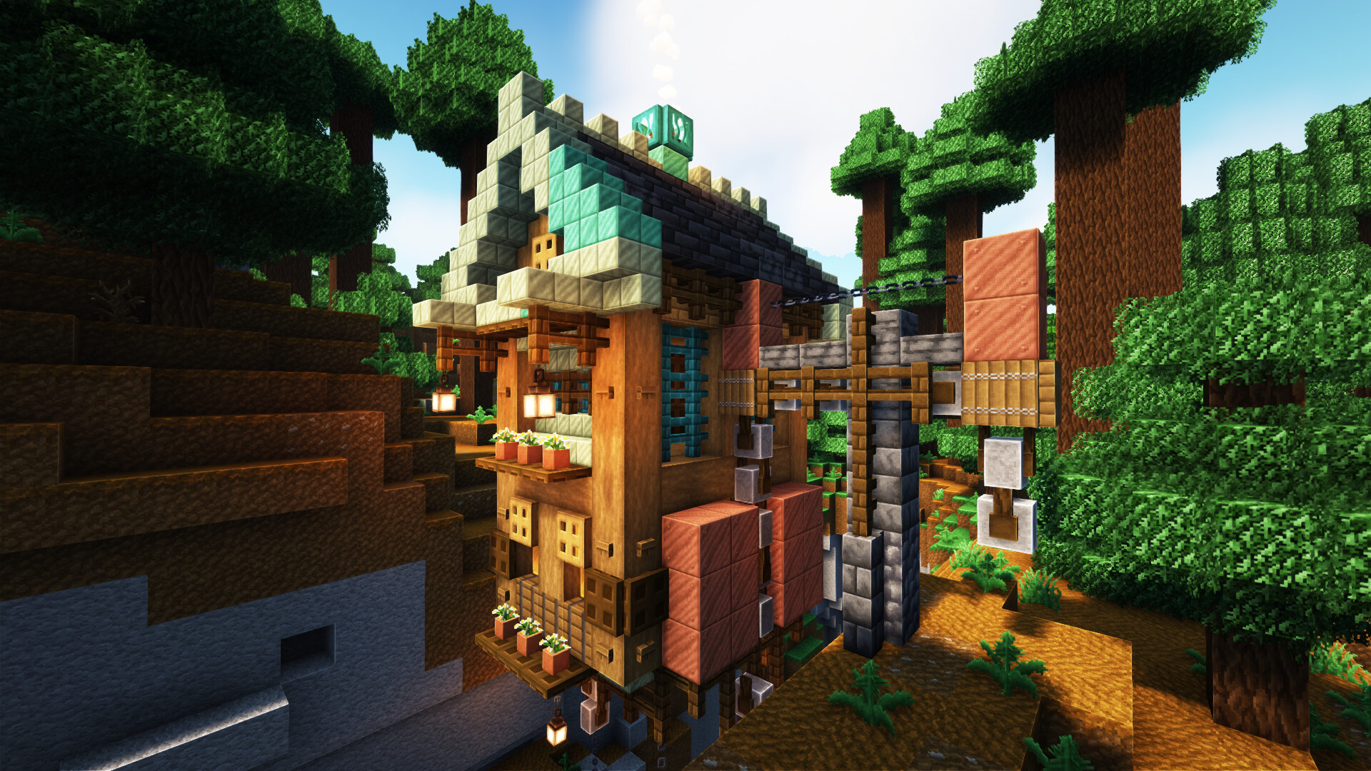 How to build a Ravine House Minecraft Map