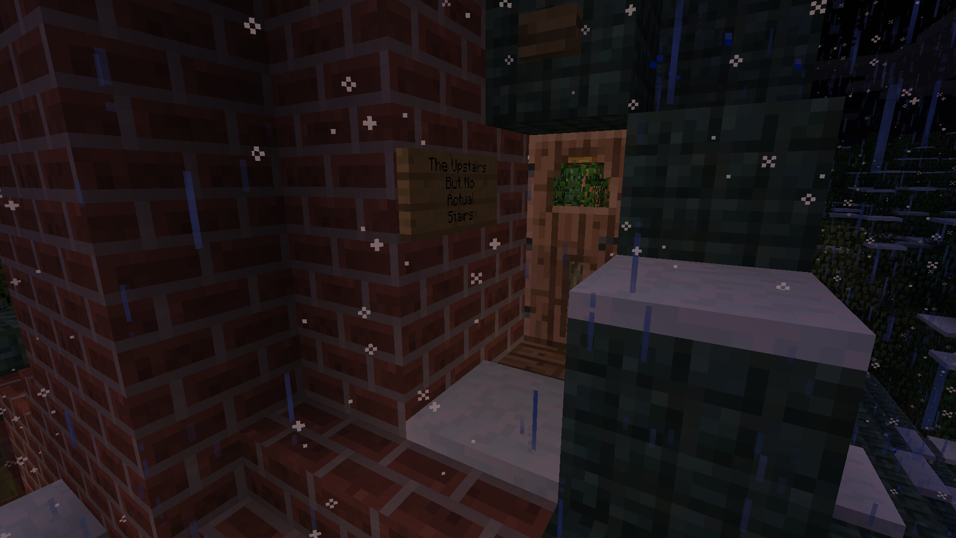 Christmas Cabin Large Fireplace in Very Dense Forest Minecraft Map