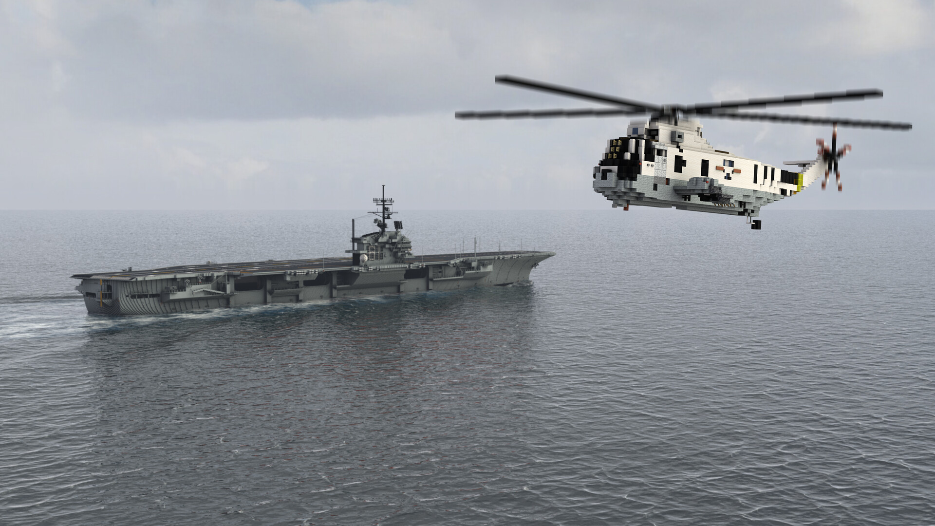 SH-3H Sea King (4:1 scale) Minecraft Map