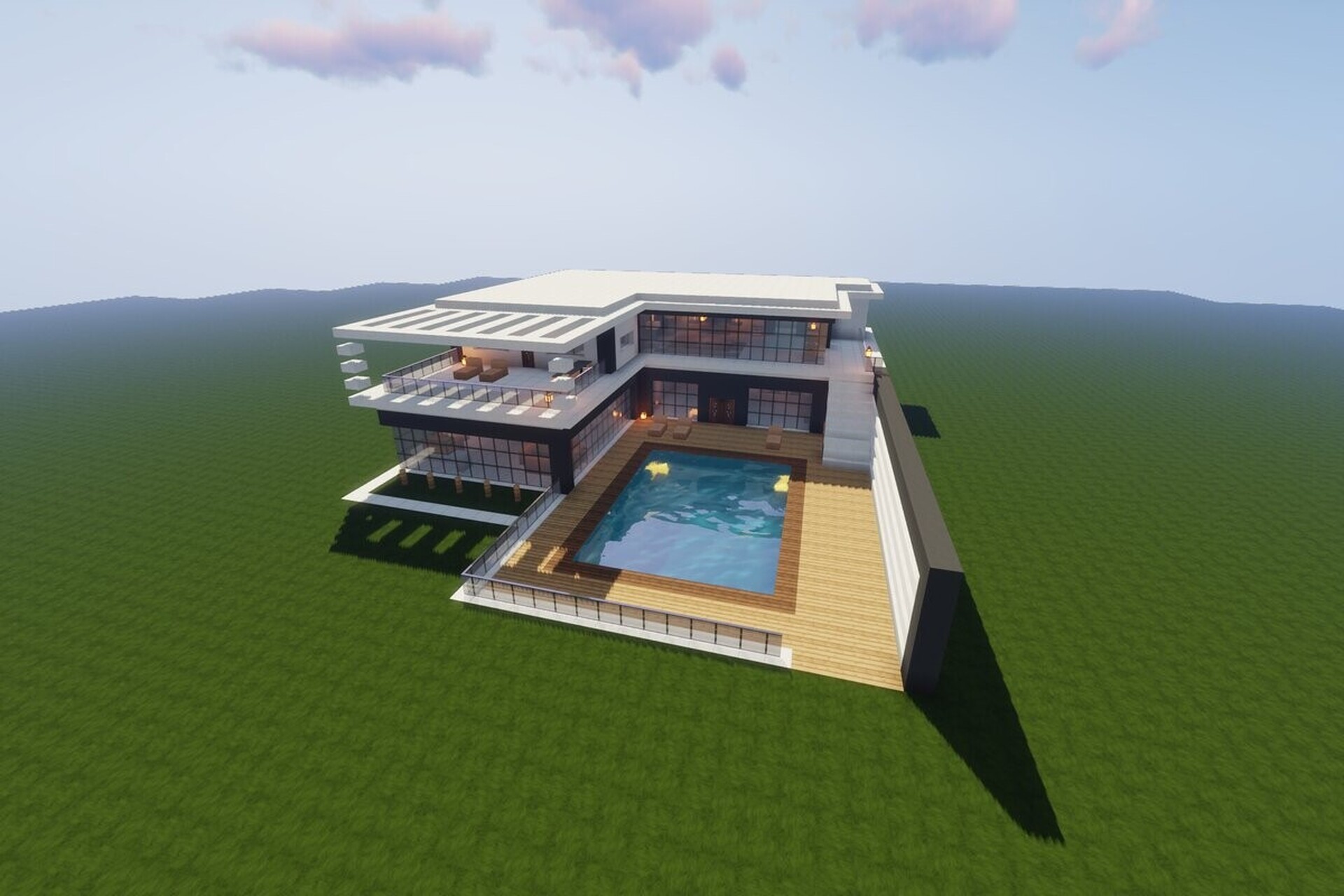 Modern House with Pool MC 1.18.X Minecraft Map