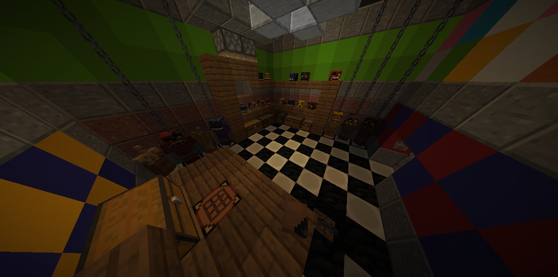 (FNAF) all of the maps! and funcional (FNAF 1, 2, 3 ,4 and 5) Minecraft Map