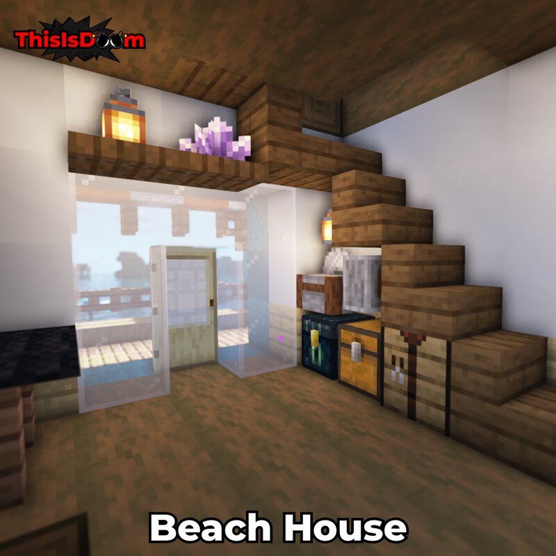 Beach House and Interior (Build and Litematic) Minecraft Map