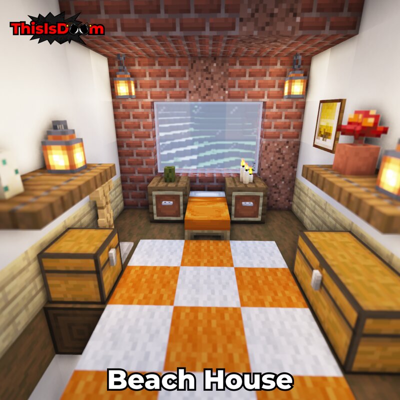 Beach House and Interior (Build and Litematic) Minecraft Map