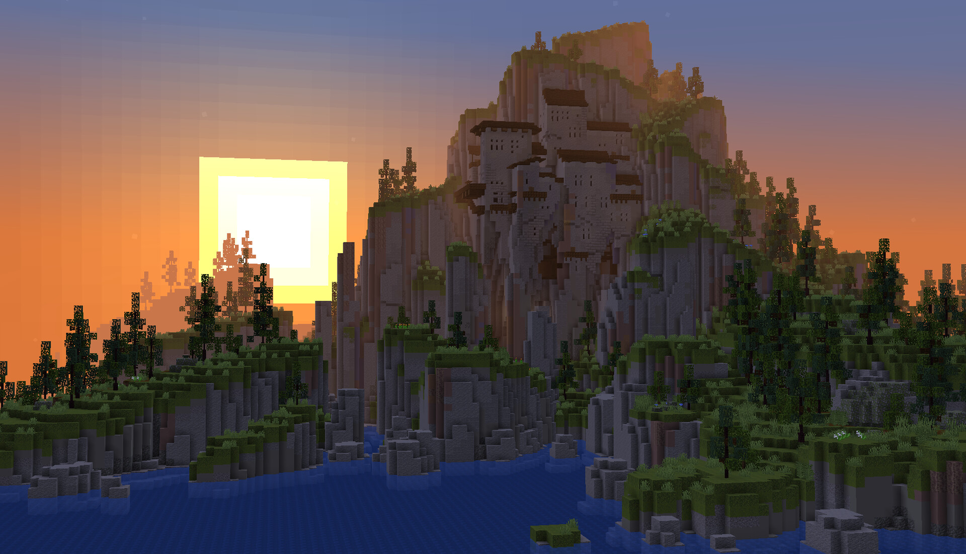 Castle in the cliff Minecraft Map