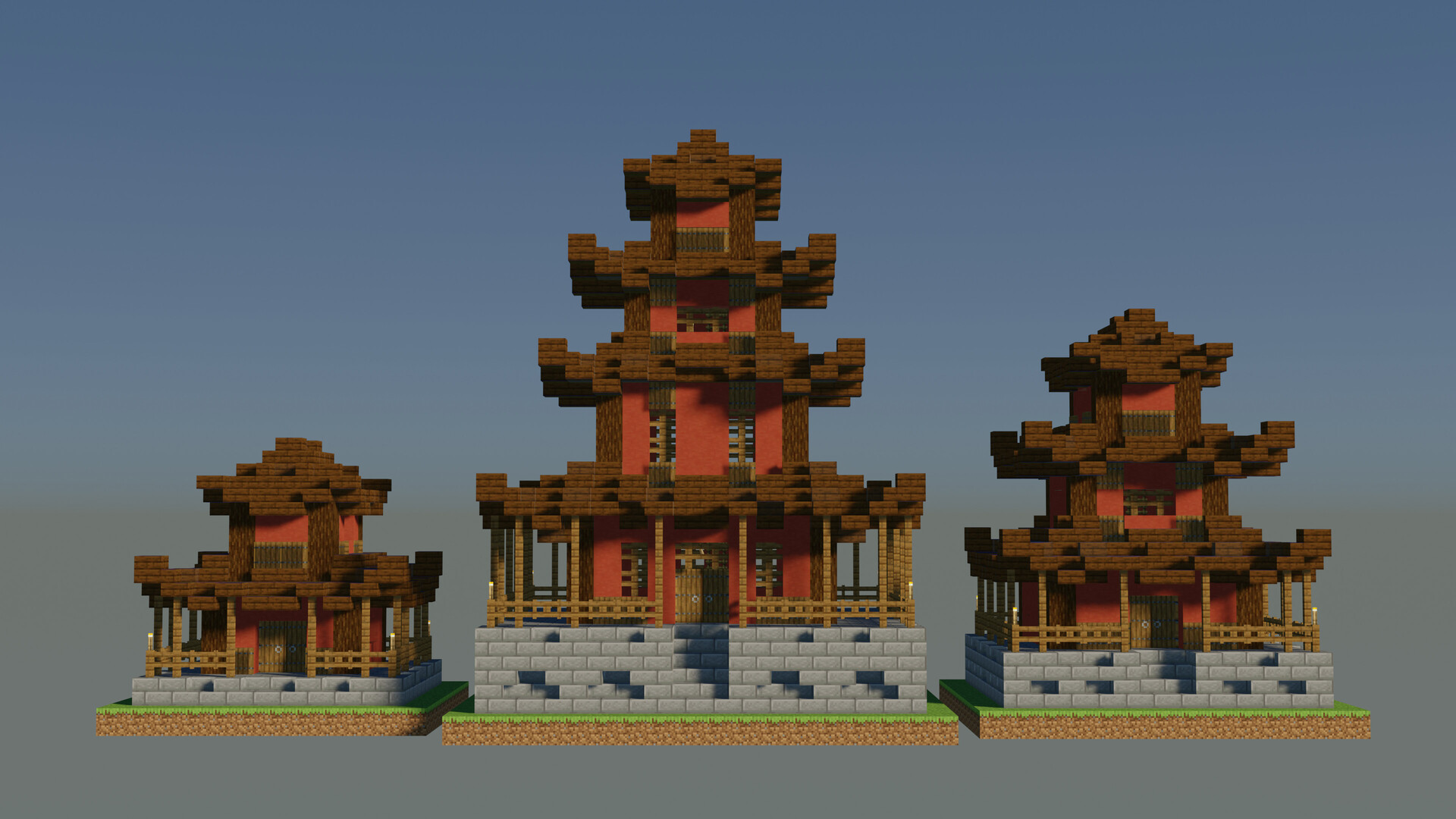 Houses in three different sizes Minecraft Map