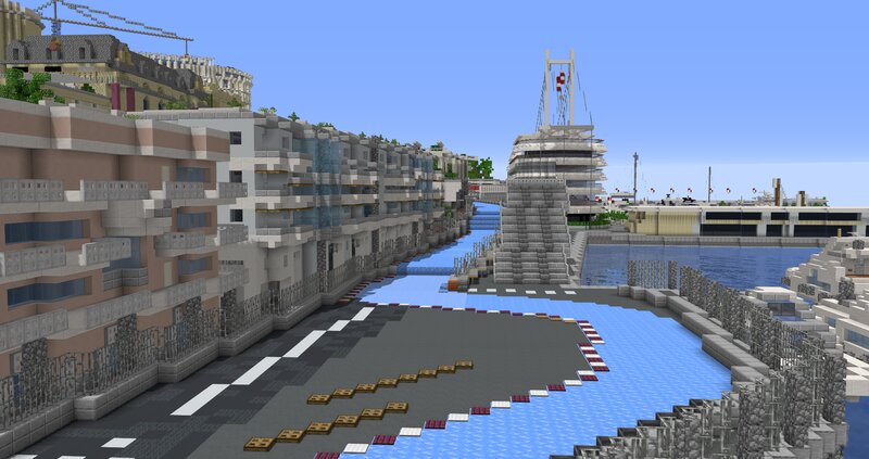 F1 Circuit de Monaco, 1:1 scale Ice boat racing track Minecraft Map