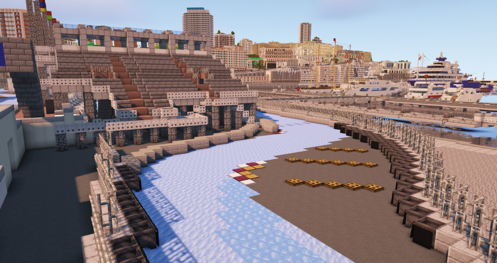 F1 Circuit de Monaco, 1:1 scale Ice boat racing track Minecraft Map