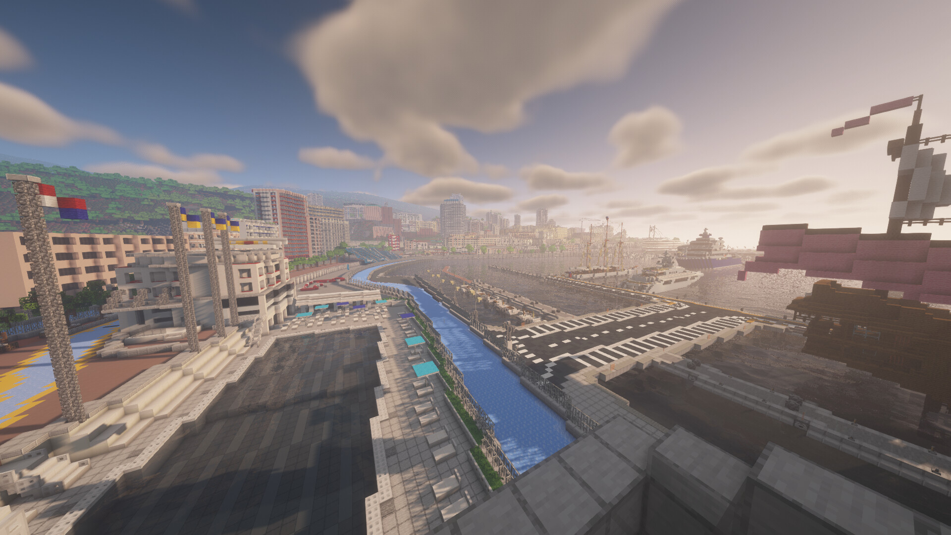 F1 Circuit de Monaco, 1:1 scale Ice boat racing track Minecraft Map