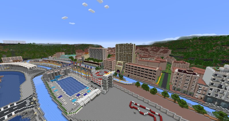 F1 Circuit de Monaco, 1:1 scale Ice boat racing track Minecraft Map