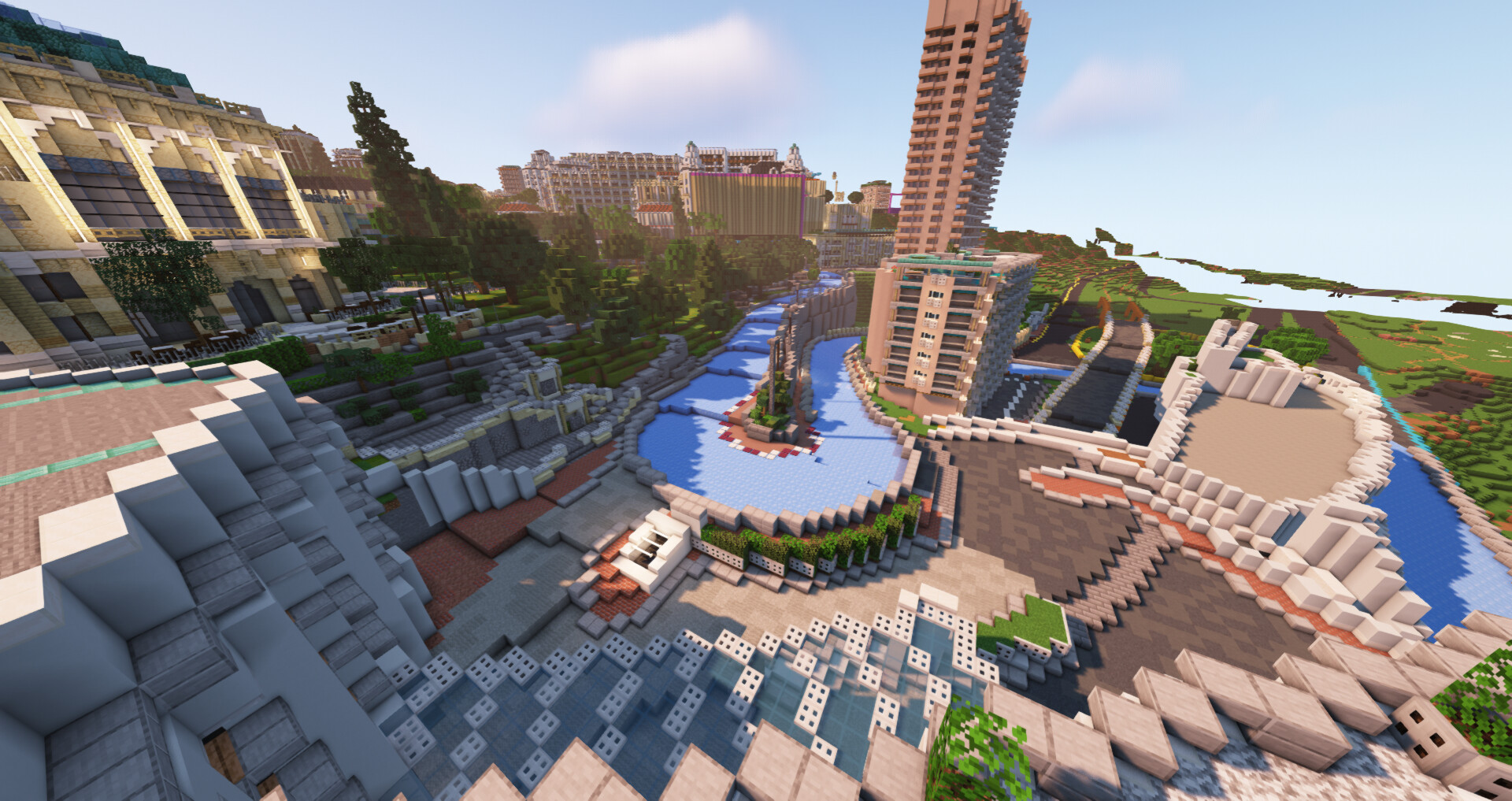 F1 Circuit de Monaco, 1:1 scale Ice boat racing track Minecraft Map