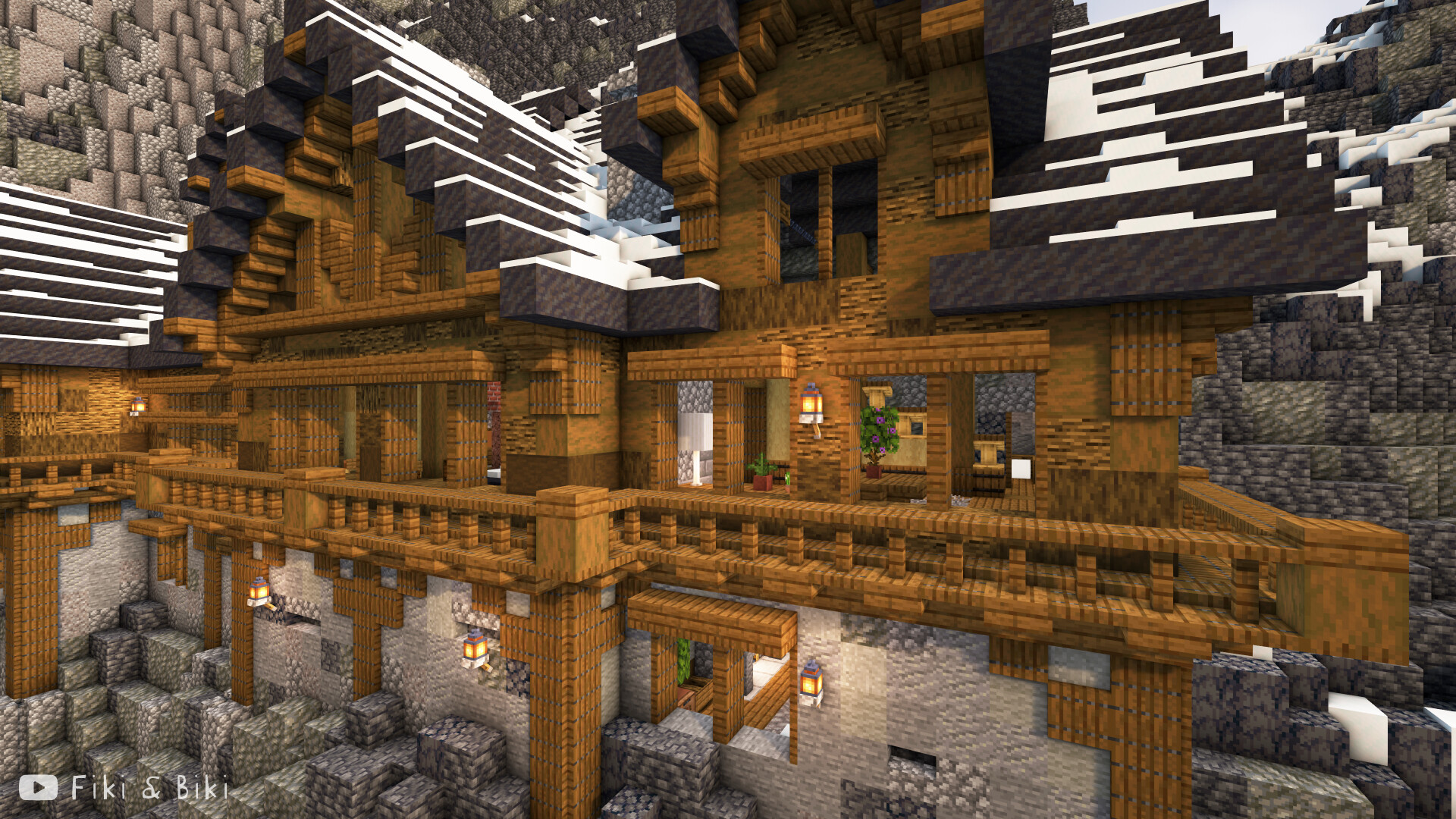 Modern Rustic Mountain Mansion Minecraft Map