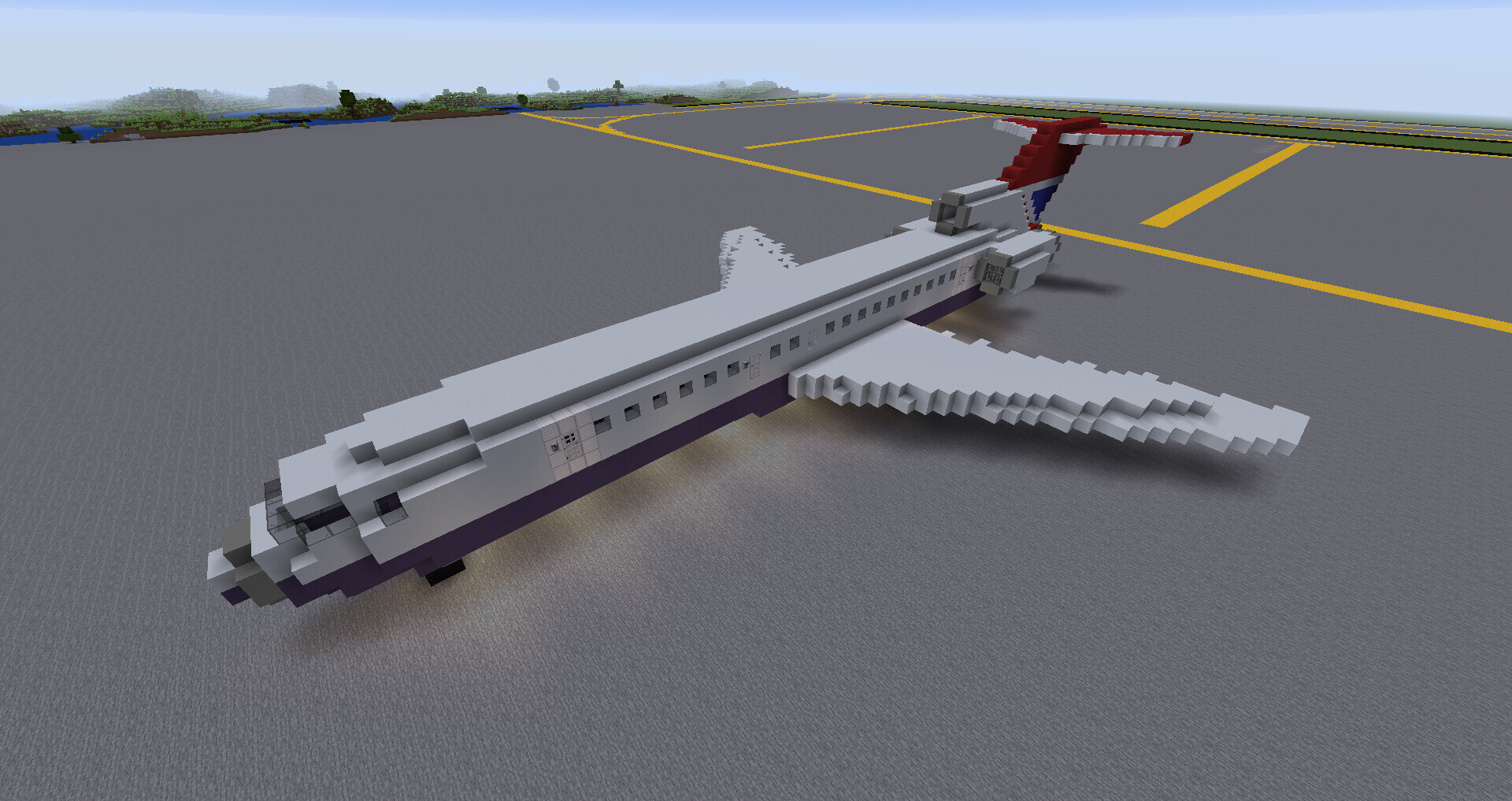 Boeing 727-200 2:1 scale with British Airways livery Minecraft Map