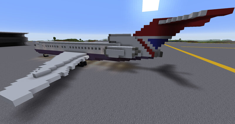Boeing 727-200 2:1 scale with British Airways livery Minecraft Map
